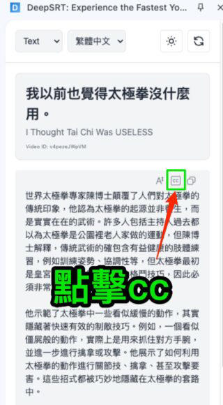YouTube 免費 AI 中文總結 + AI 繁中字幕教學 「DeepSRT」香港用免 VPN、外語片輕鬆中文睇