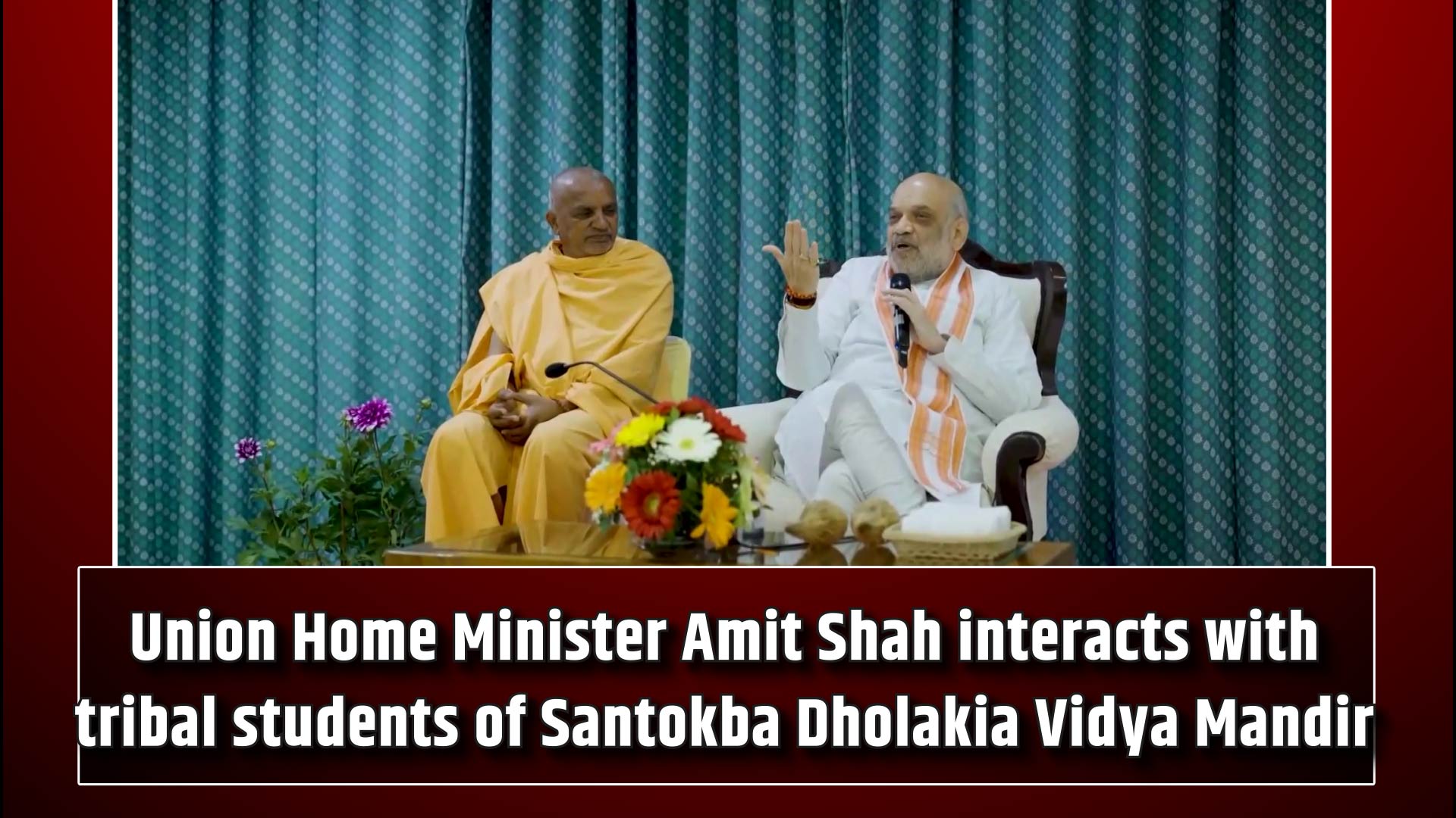 Union Home Minister Amit Shah interacts with tribal students of ...