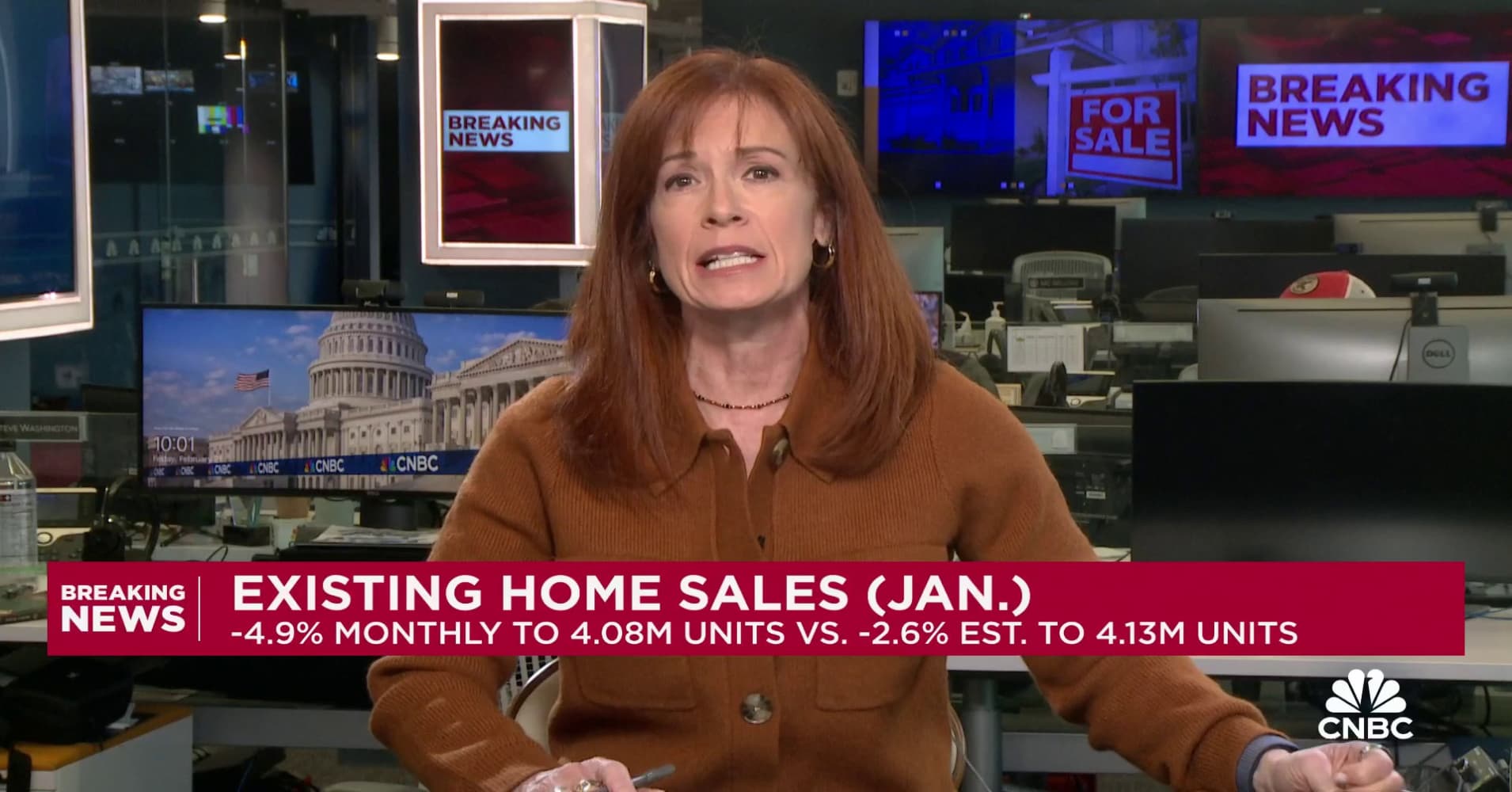 Existing home sales in January fall 4.9%