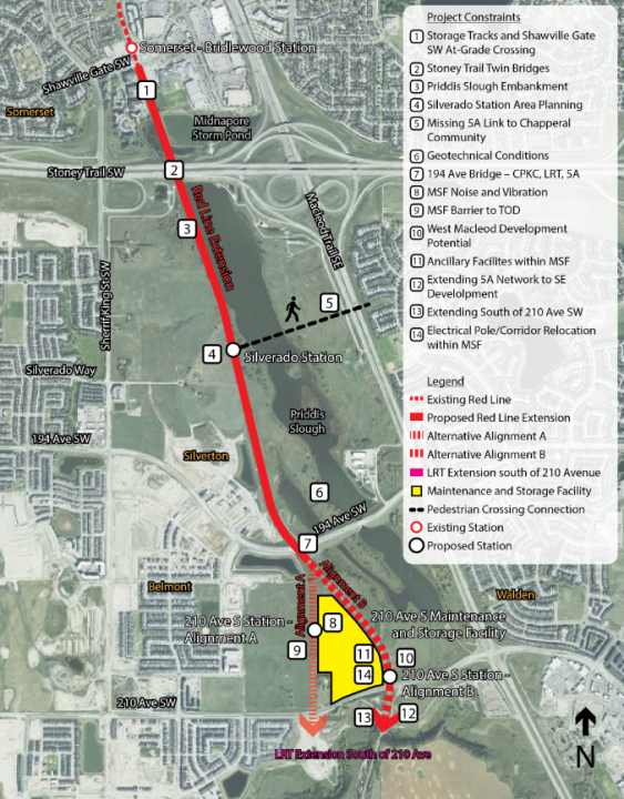 City of Calgary exploring Red Line LRT extension further south