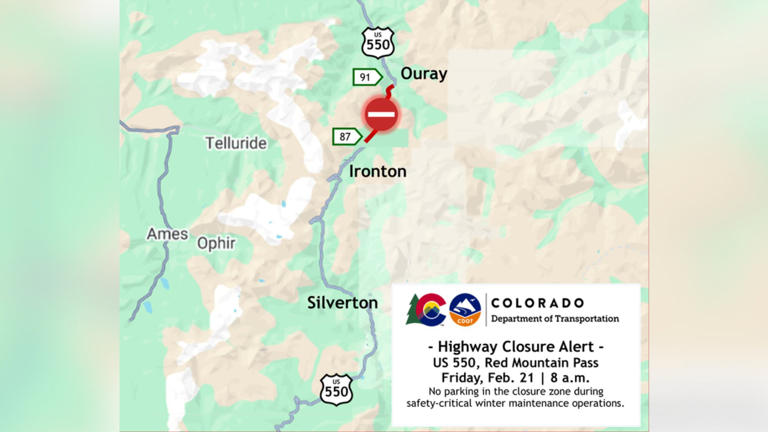 Highway 550 temporarily closed for winter maintenance