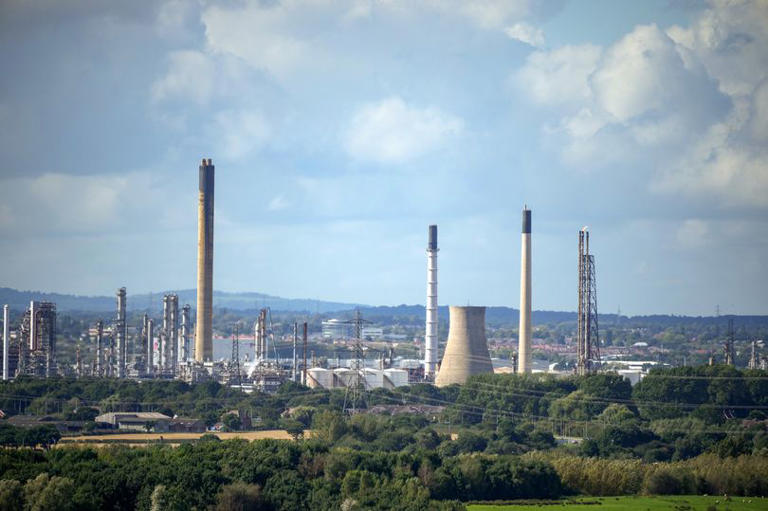 Stanlow Oil Refinery workers walk out on strike in row over pay and ...