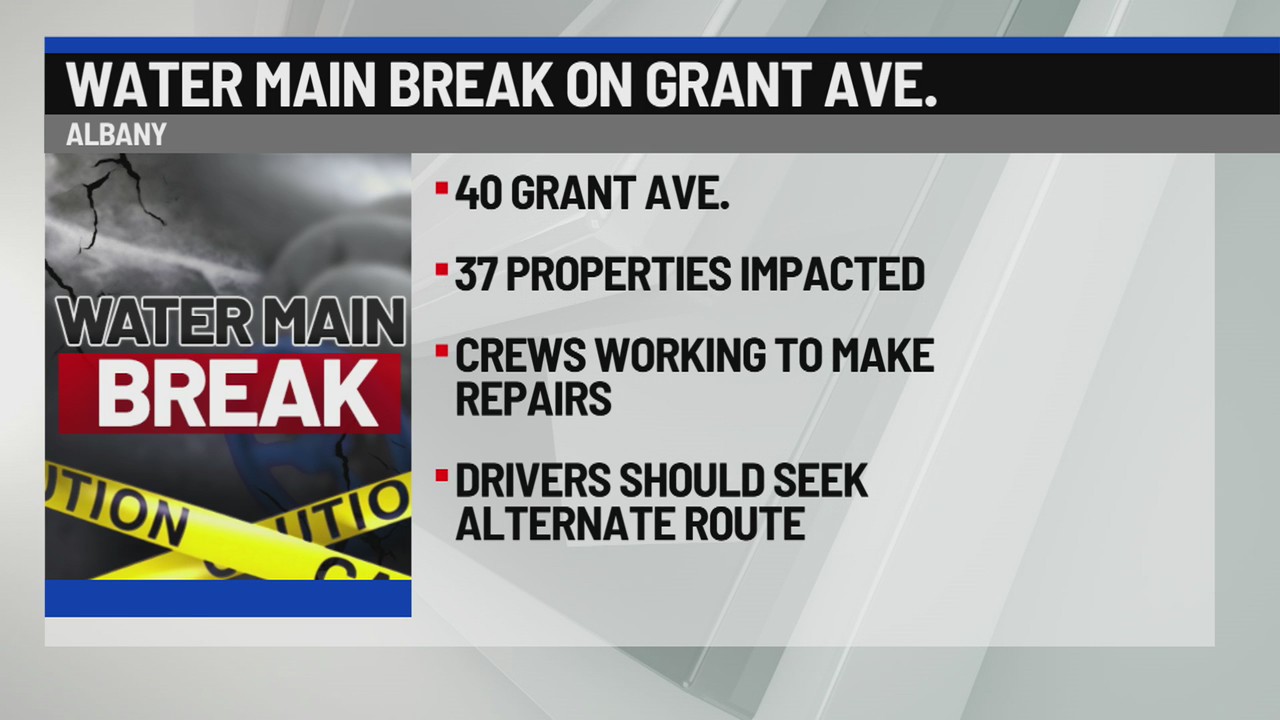 Sinkhole, water main break on Grant Avenue in Albany