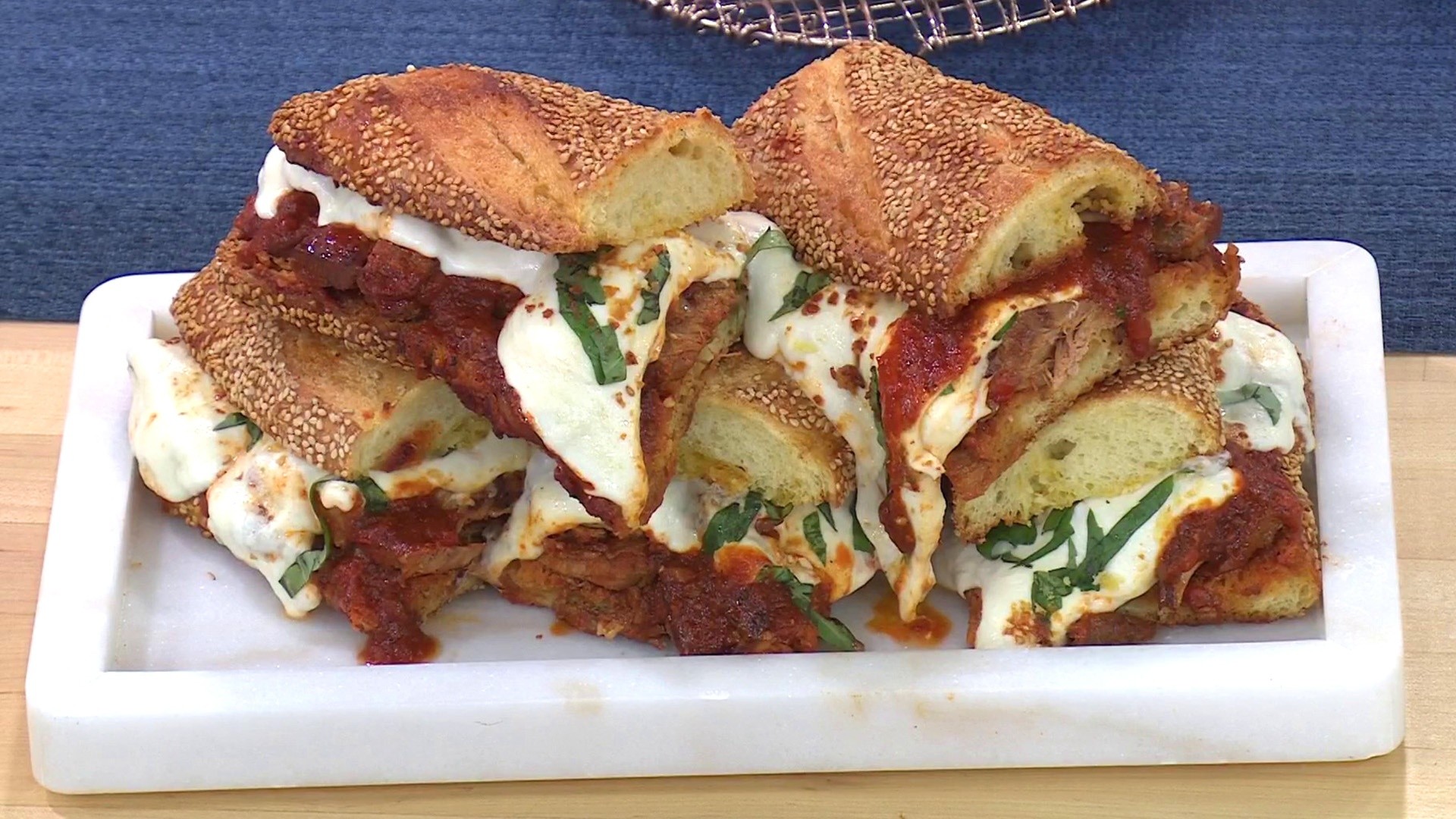 Get Adam Richman’s recipe for a steak pizzaiola sandwich