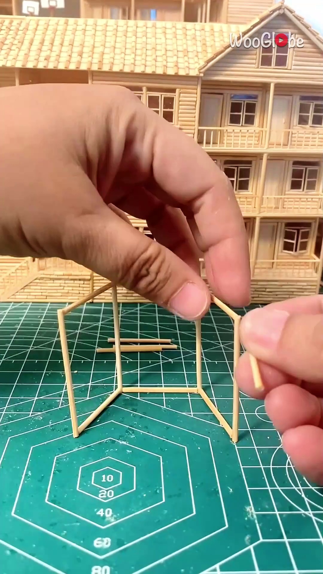 Toothpick art: Artist builds a miniature house using bamboo toothpicks