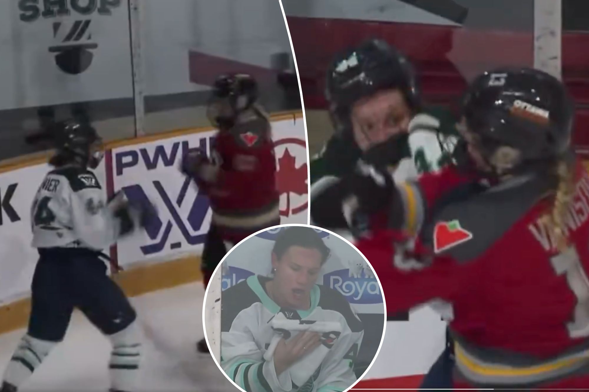 Women’s hockey stars throw down as PWHL’s first fight erupts