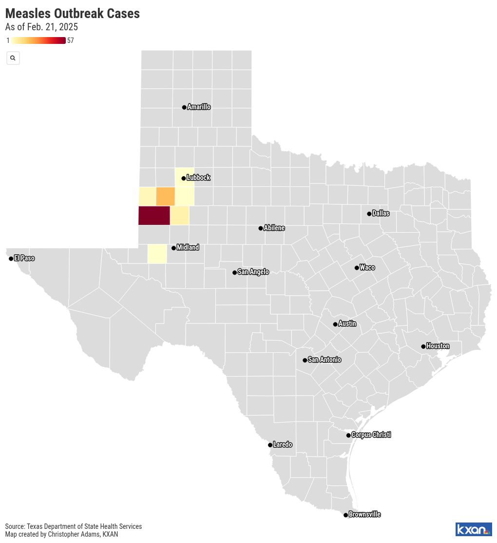Texas measles outbreak rises to 223 cases
