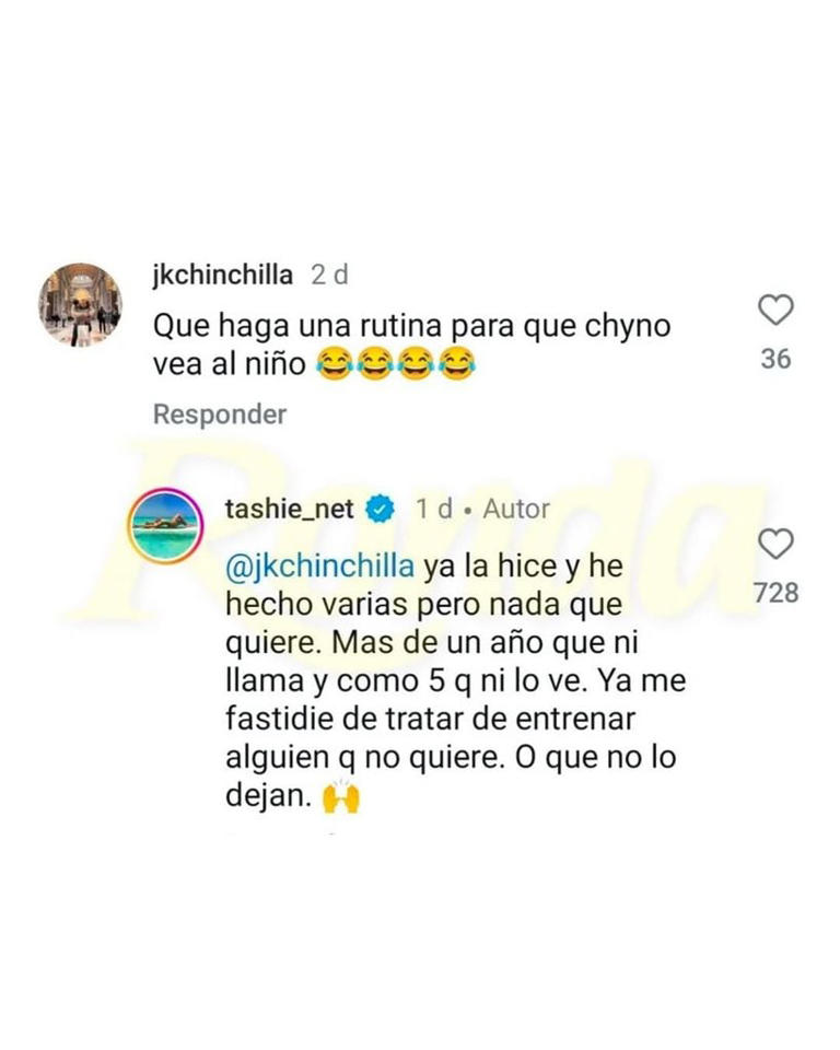 ¿No hay contacto? Natasha Araos, ex de ‘Chyno’ Miranda, habla de la convivencia del cantante con ...