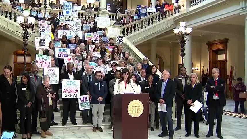 CDC layoffs: Workers, lawmakers protest in Atlanta