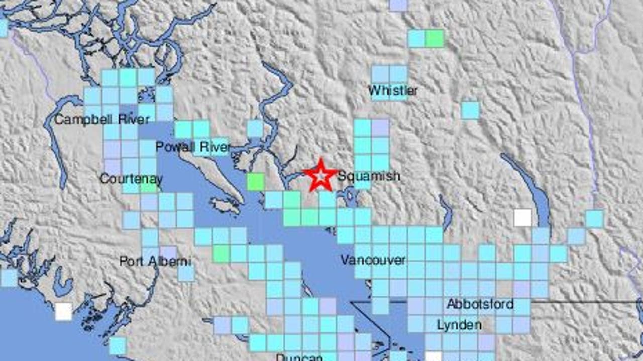 4.8 magnitude earthquake hits British Columbia, Canada Friday