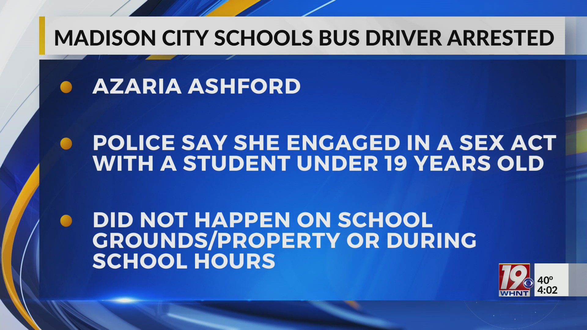 Madison City Schools Bus Driver Arrested | Feb. 21, 2025 | News 19 at 4 ...