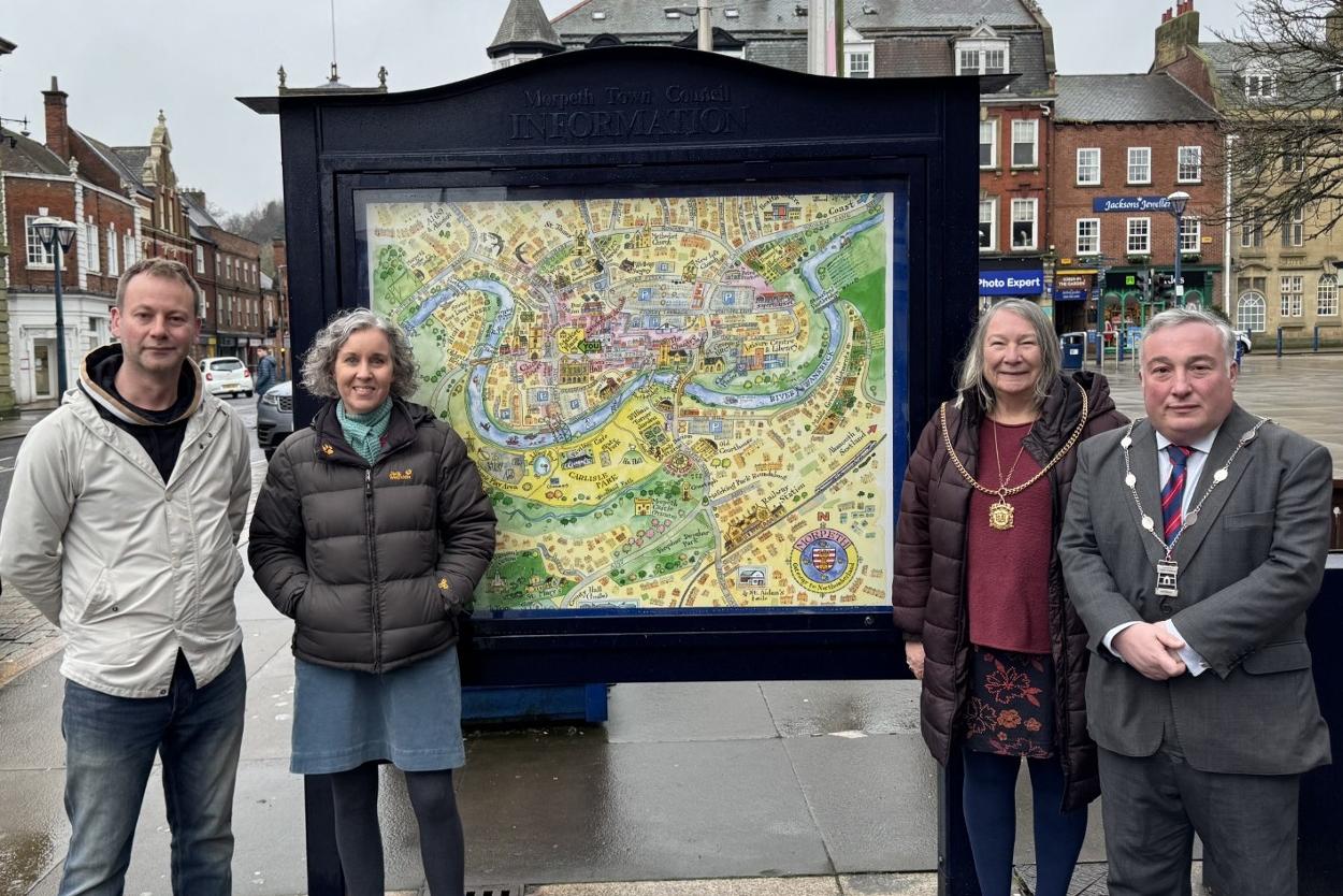 New town map for Morpeth created by local artist Sarah Farooqi