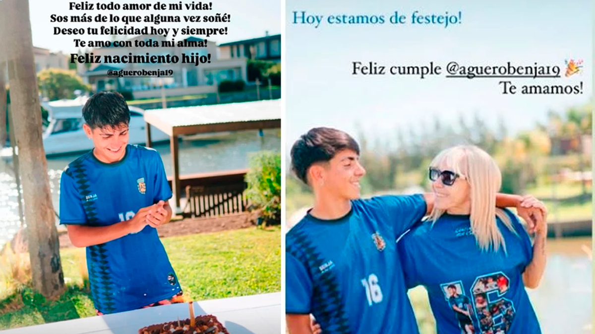Benjamín, el hijo del Kun Agüero y Gianinna Maradona, celebró su ...