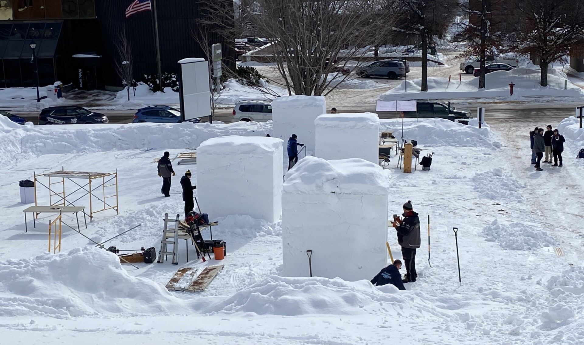 City of Hancock’s inaugural Snow Sculpture Invitational now underway