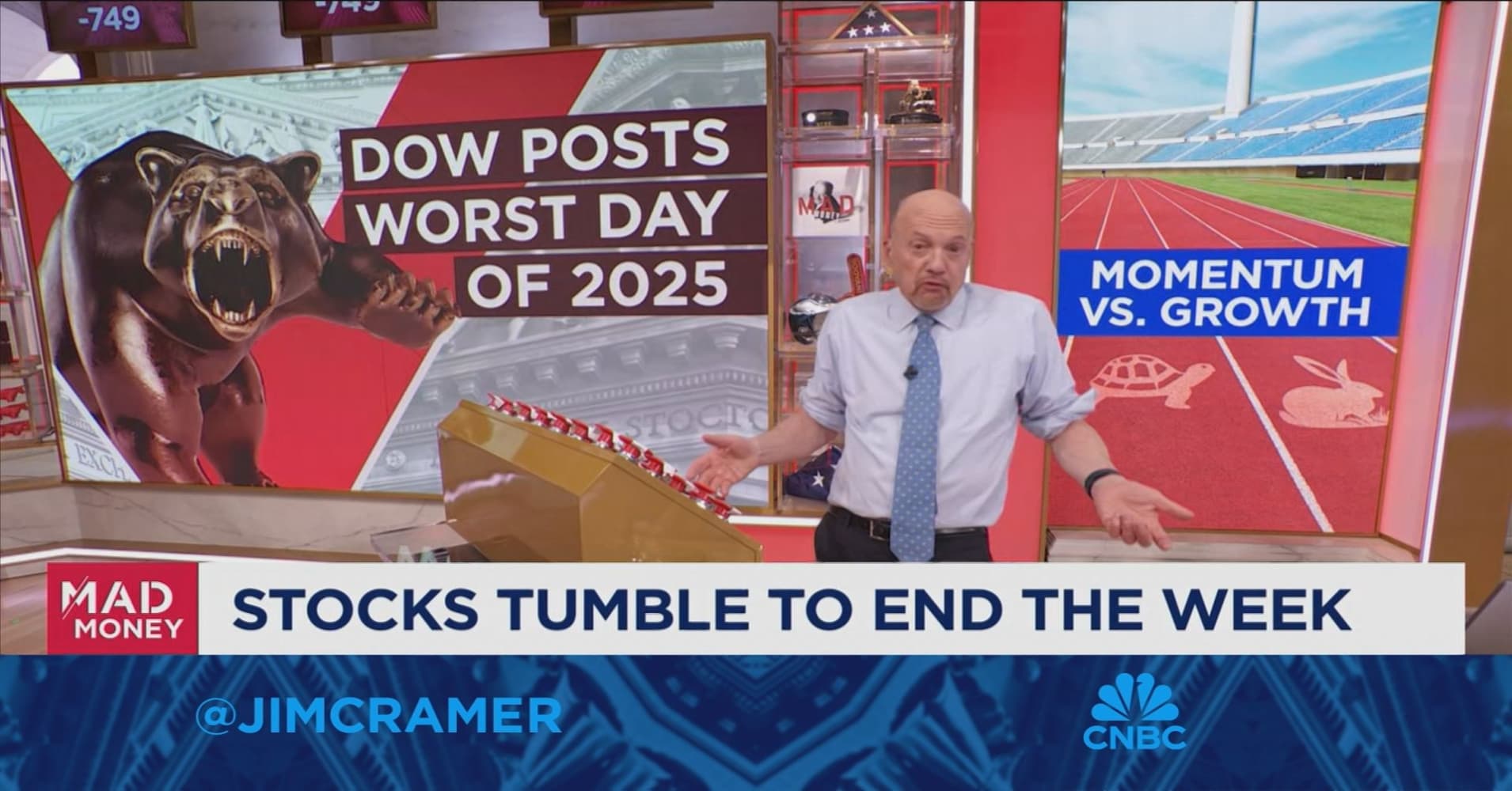If you own too much momentum, you're gasping for air, says Jim Cramer