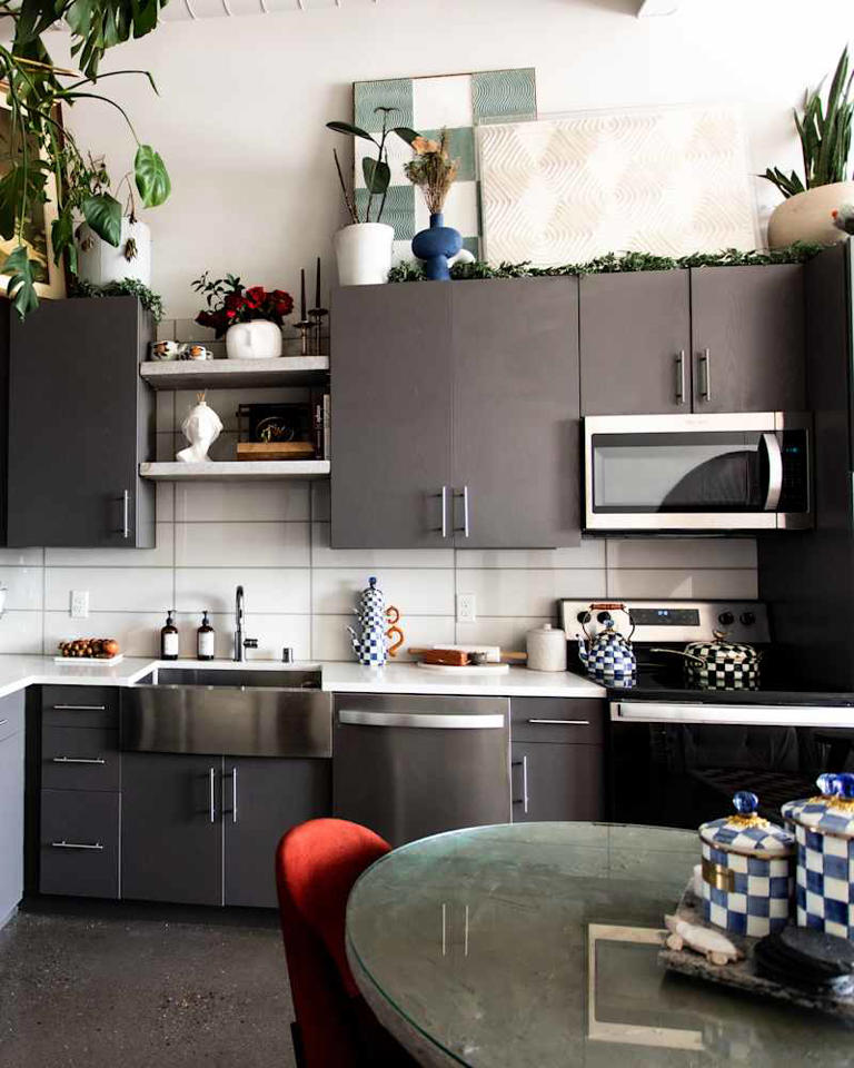 A $200 DIY Project Adds Tons of Function to This Gray "Blank Slate" Kitchen
