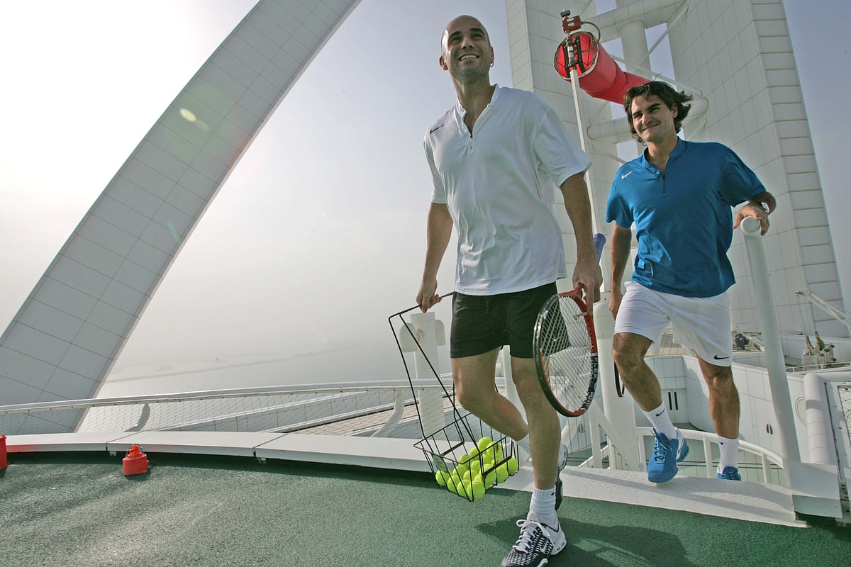Dubai: 20 years ago, Federer and Agassi played a famous match on Burj ...
