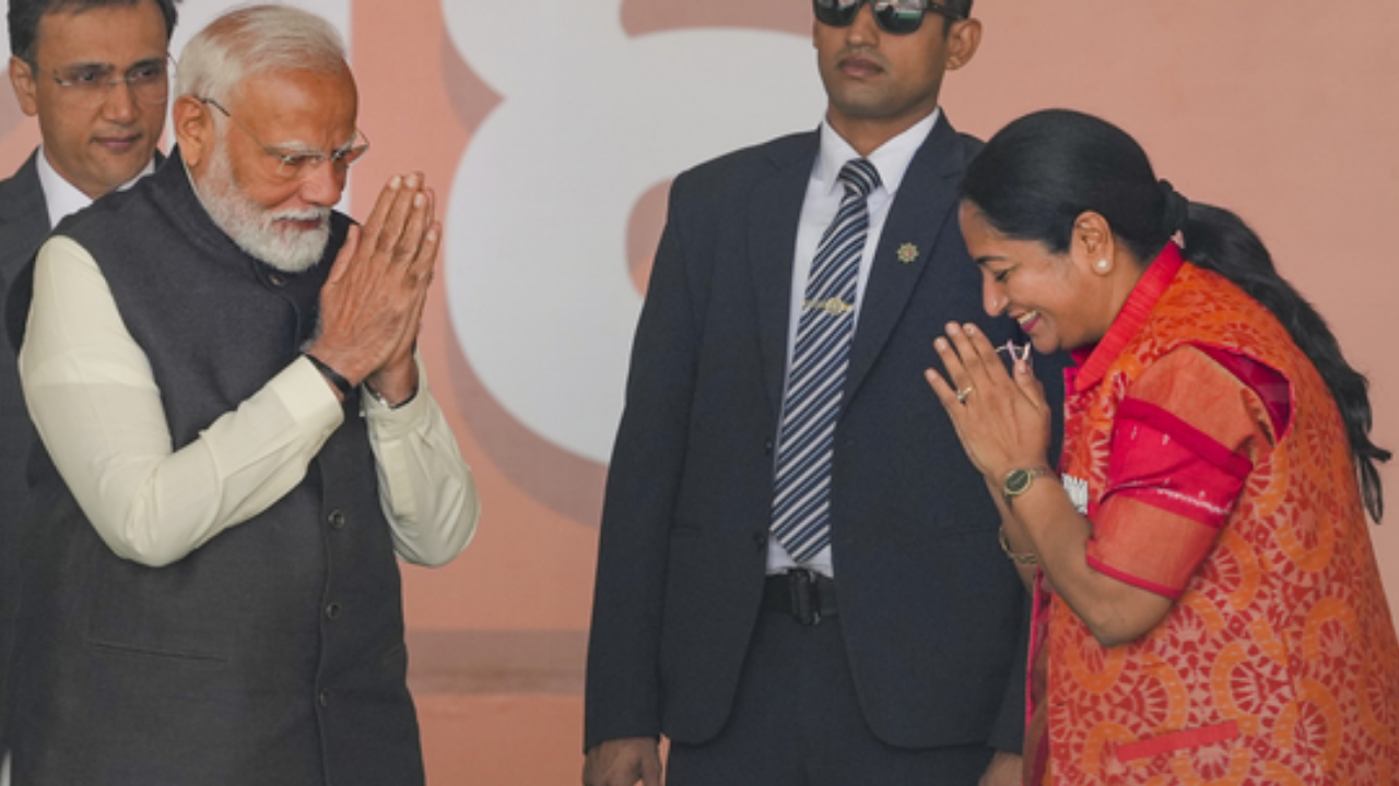 Delhi CM Rekha Gupta meets PM Modi