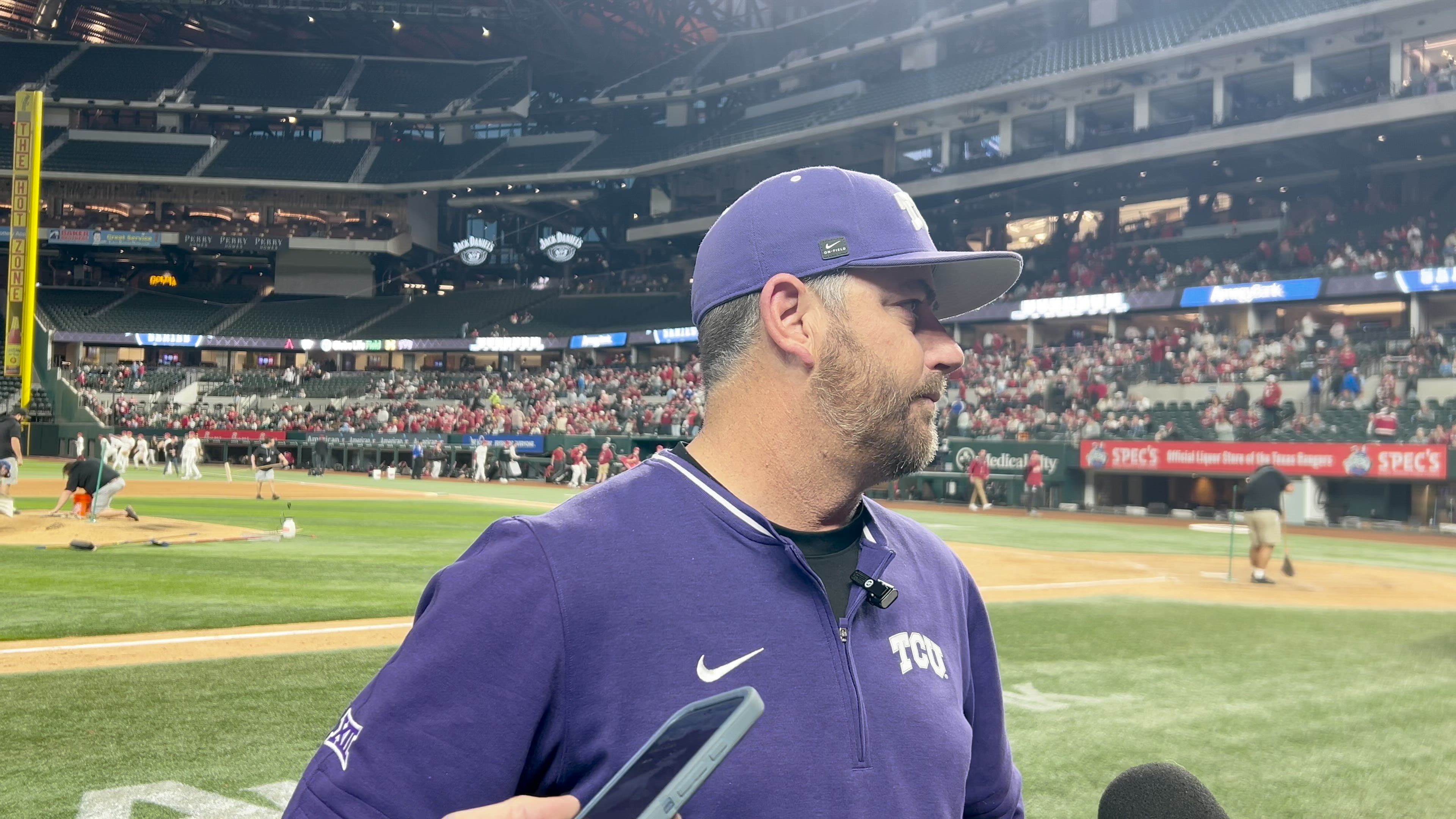 WATCH! TCU Baseball Head Coach Kirk Saarloos Talks 10-4 Win vs Michigan