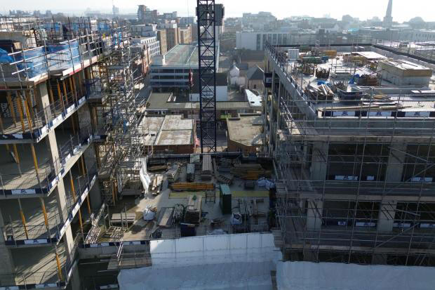 Drone pictures show latest progress in construction of the Bargate Quarter