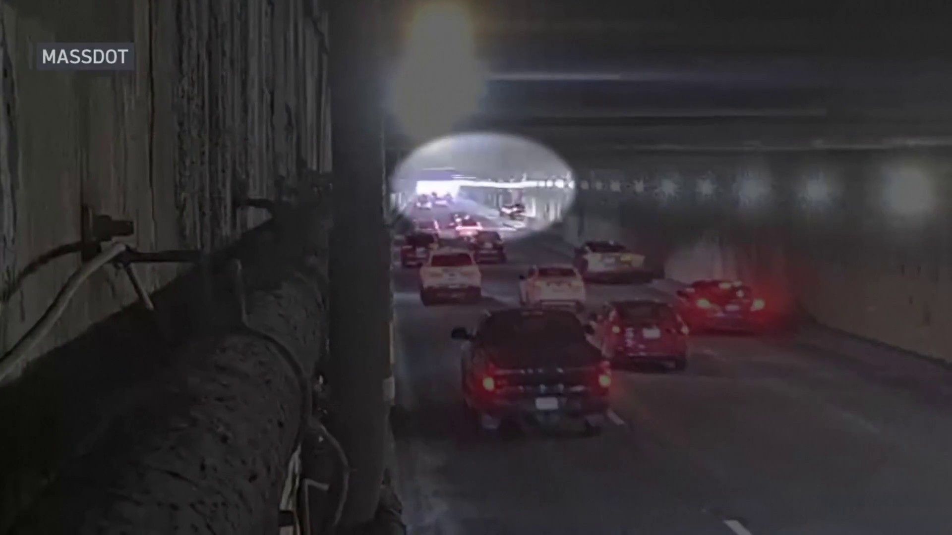 Video shows concrete falling inside busy Boston highway tunnel