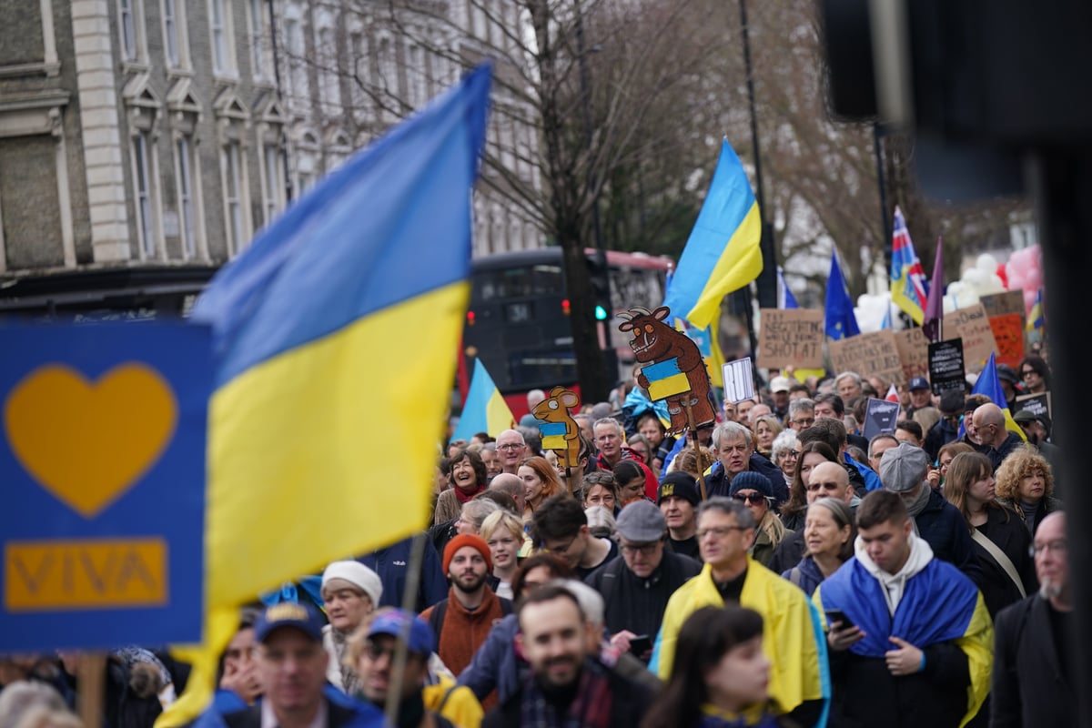 Thousands descend on London in protest against Trump’s Ukraine peace talks
