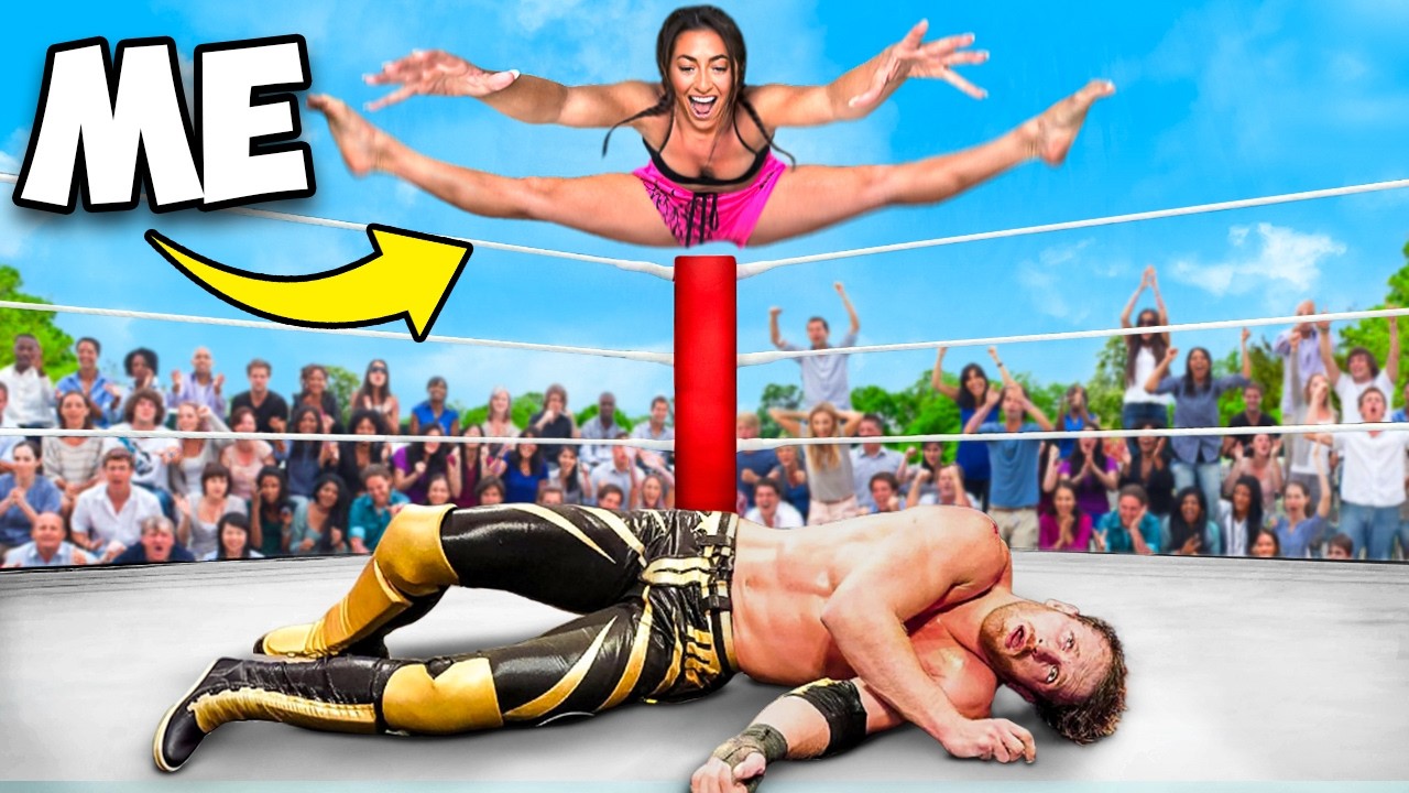 Athletes attempt extreme professional wrestling moves