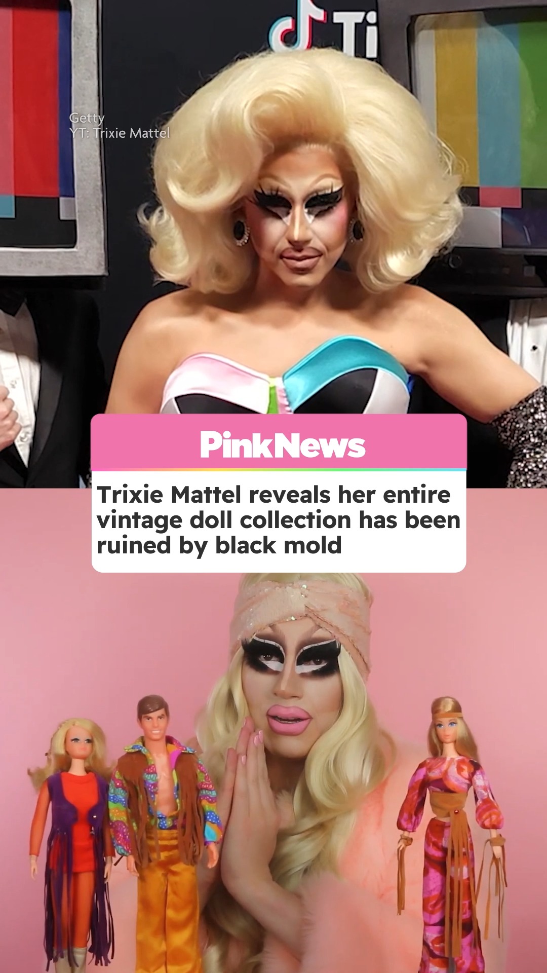 Trixie Mattel's beloved vintage doll collection destroyed by black mold