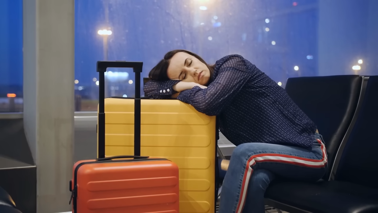 The alarm failed and your plane rolled into the sky while you slept at ...