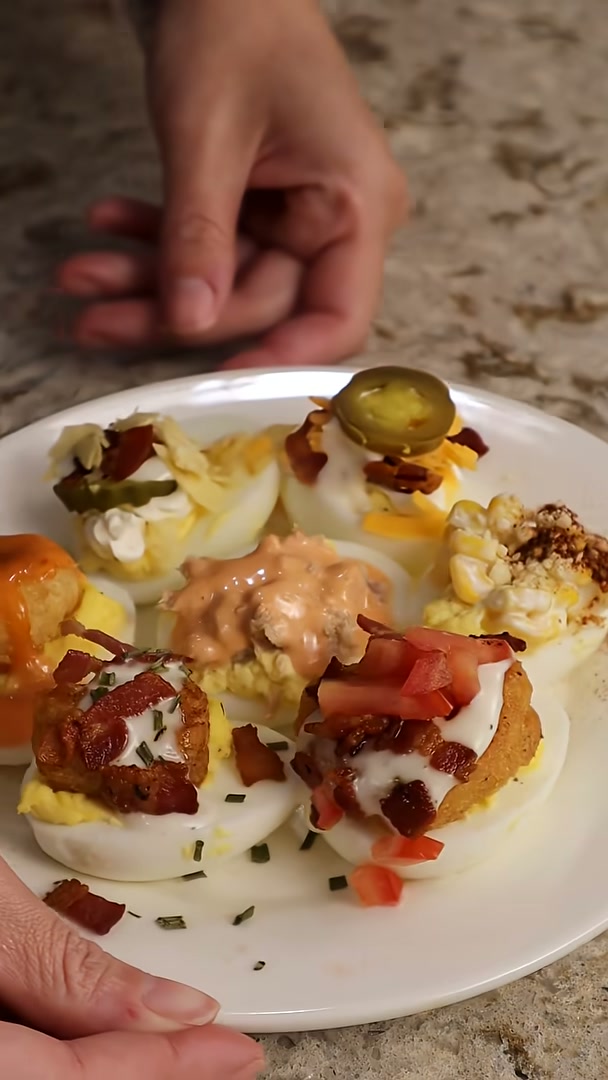 Deviled egg flight for Easter