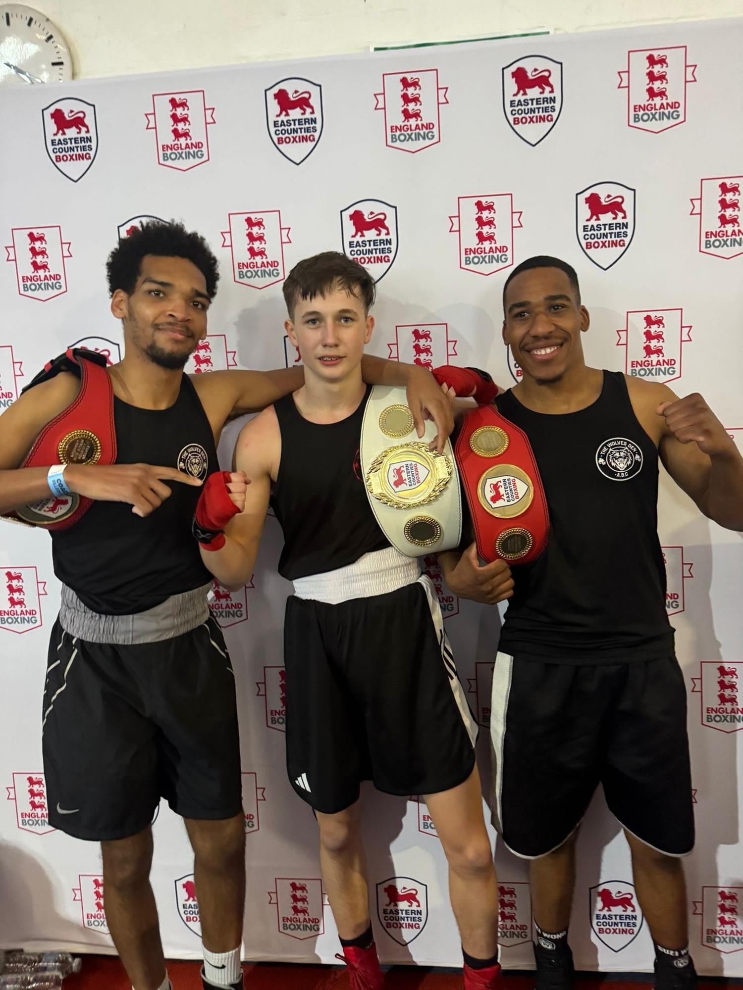 Record-breaking Wolves Den boxers at the Eastern Counties Championships