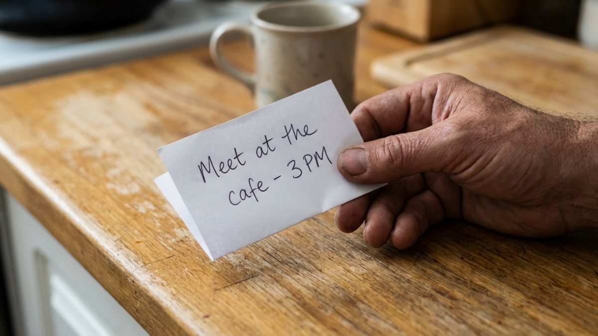 I read the four words she left and sat in the driveway for two hours ...