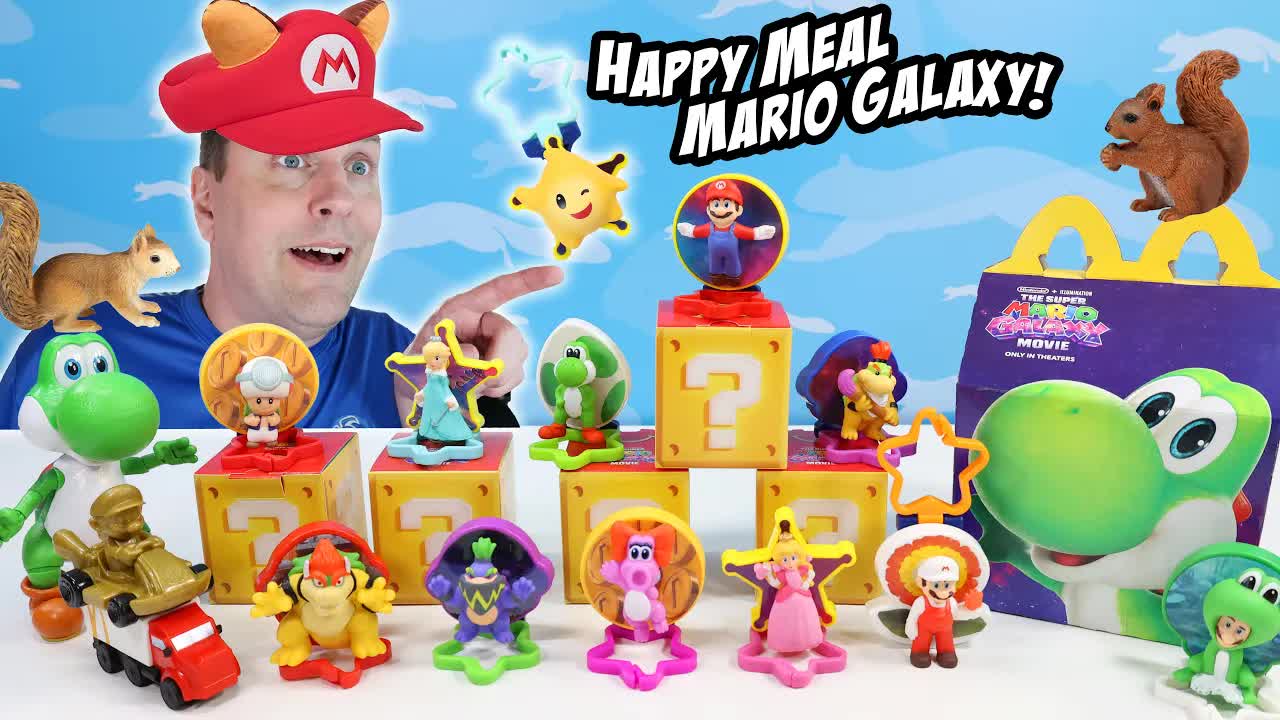 McDonalds Super Mario Galaxy Movie Happy Meal Mystery Block Yoshi Clips ...