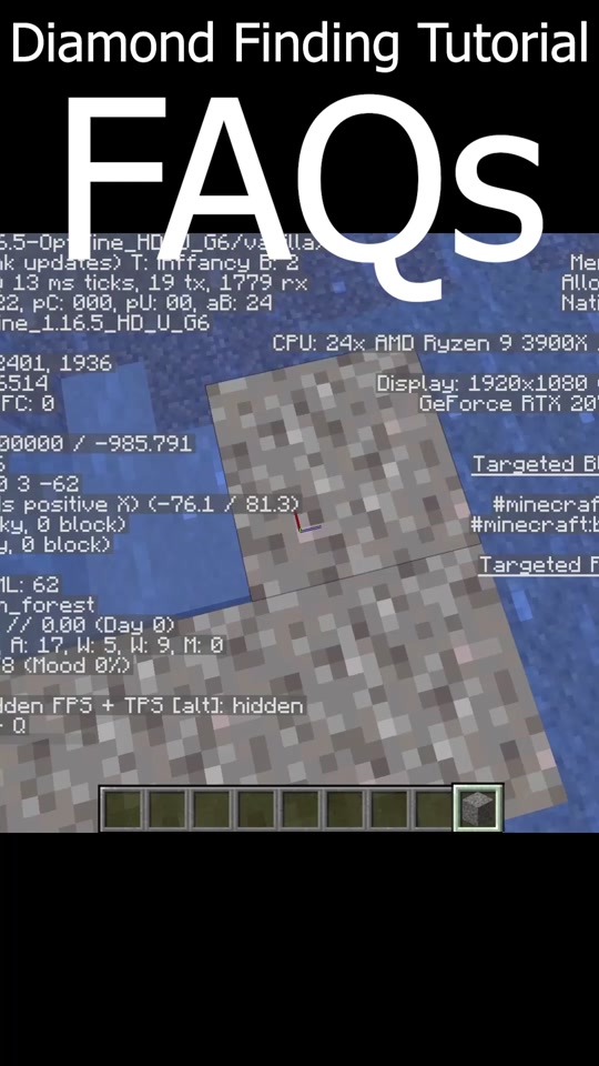 Finding diamonds tutorial part 2/FAQ #minecraft #minecrafthacks #gami
