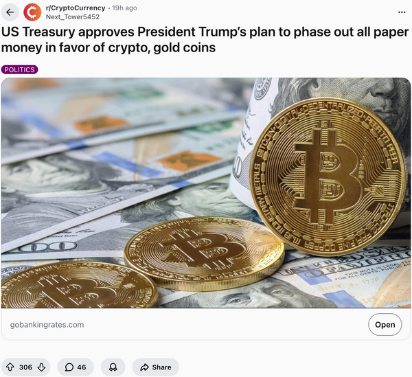 Did US Treasury approve plan to phase out paper money for crypto, gold ...