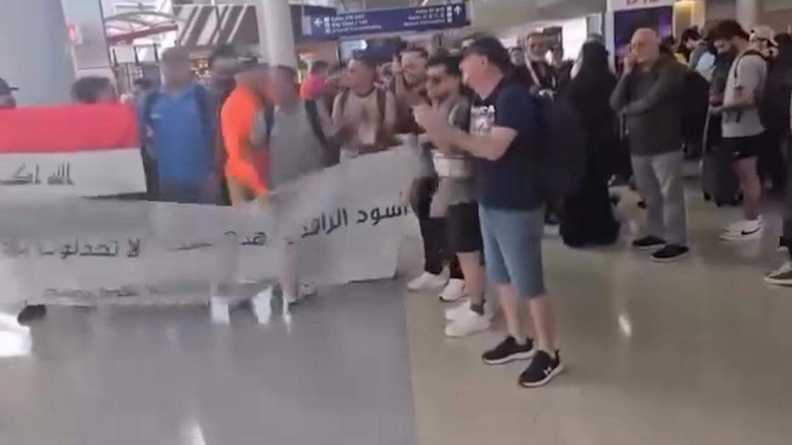Viral video shows confrontation between man, Iraqi soccer fans at DFW ...