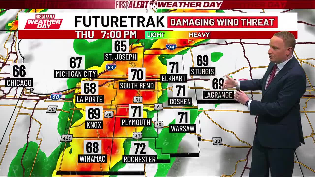 Isolated strong storm Thursday evening