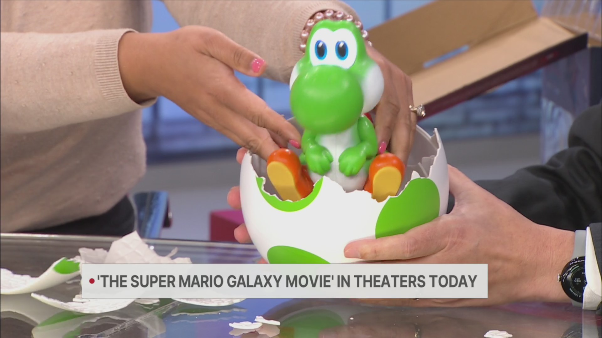 Yoshi hatches on the KRON4 morning news