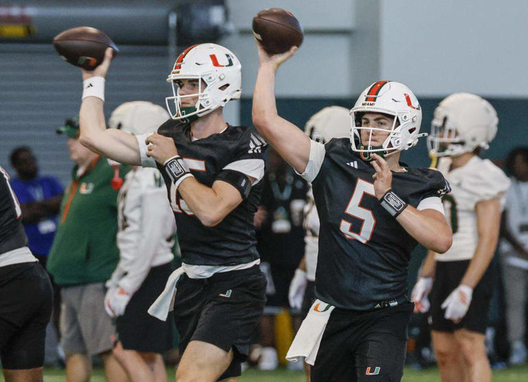 Transfer Mensah is the Hurricanes' QB, but Cristobal said whole room is ...