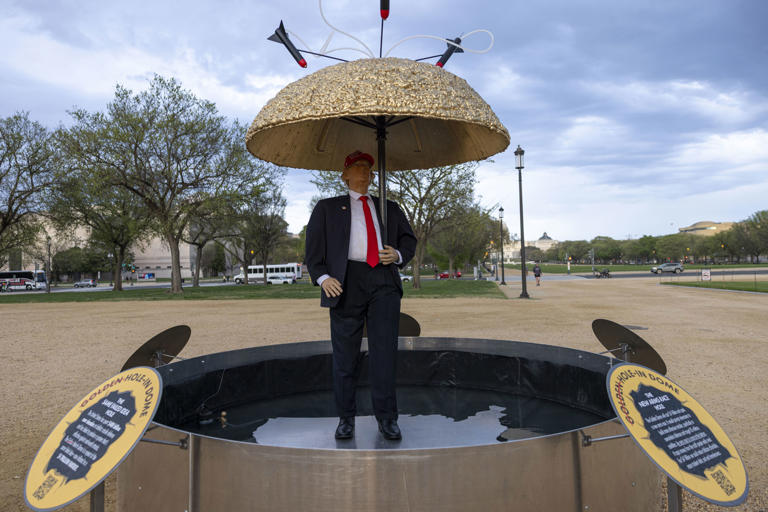 ‘Golden Dome’ statue adds to wave of satirical Trump sculptures in DC