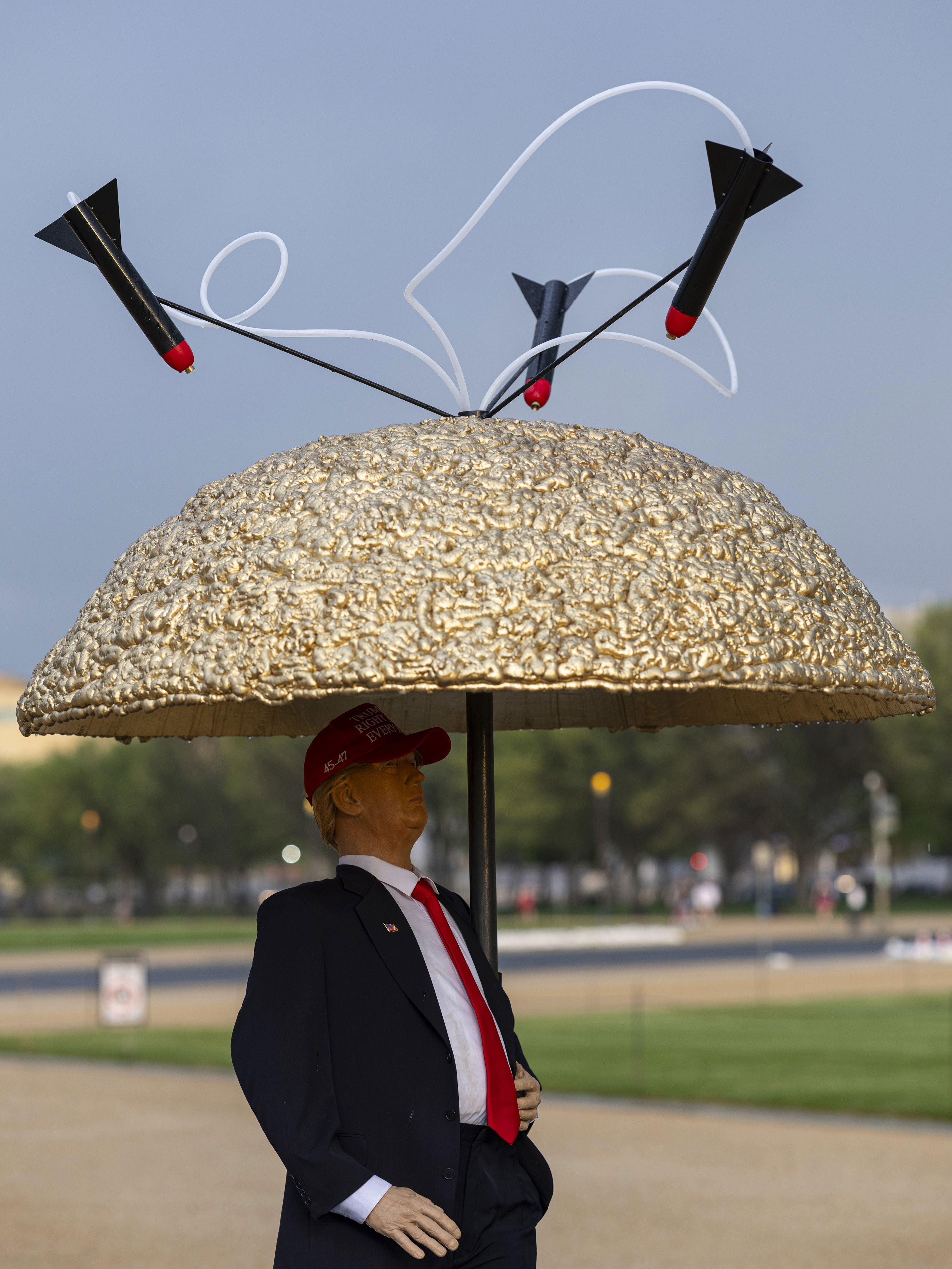 ‘Golden Dome’ statue adds to wave of satirical Trump sculptures in DC