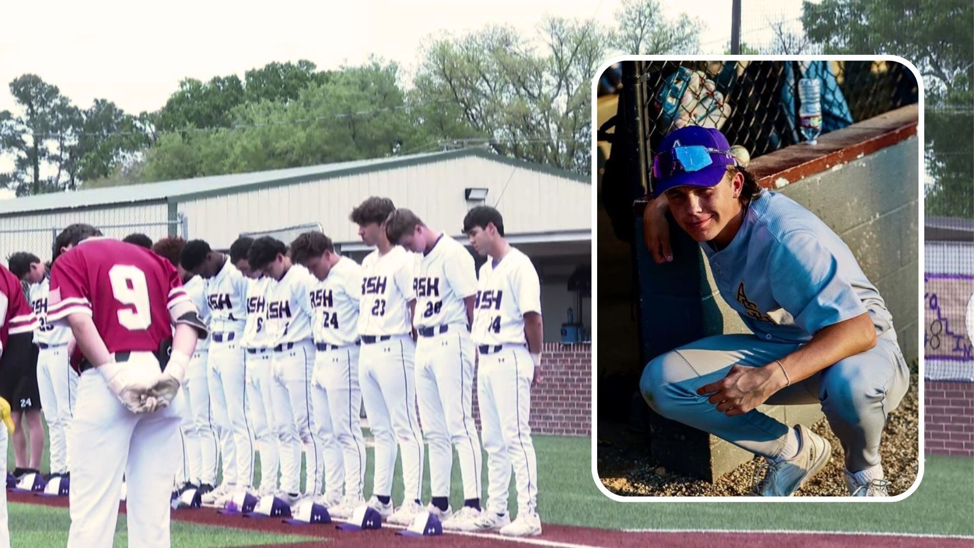 ASH baseball team holds prayer tribute for Collin Lacaze