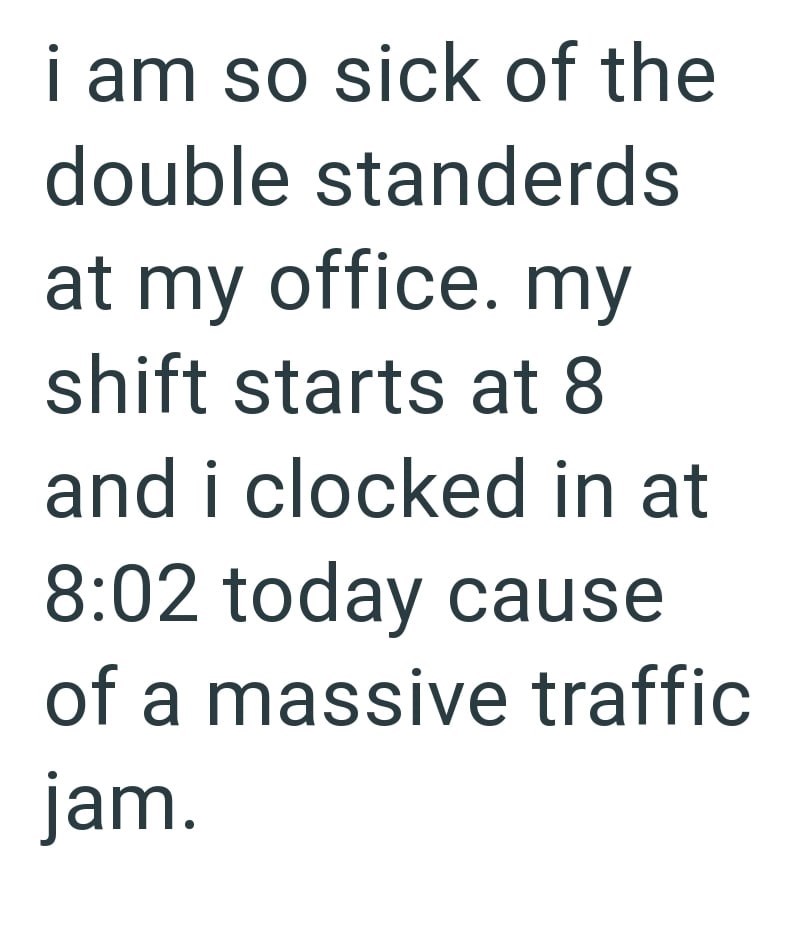 Boss writes employee up for being 2 minutes late, even though she stays ...