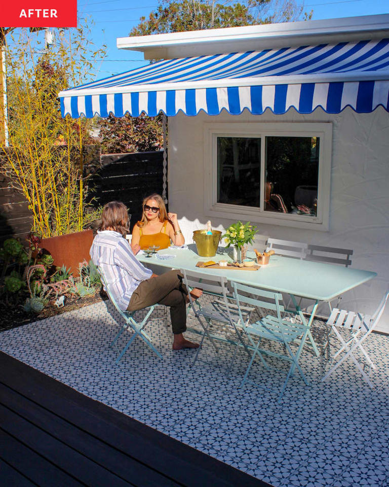This wonky backyard got a Mediterranean makeover that feels like a vacation