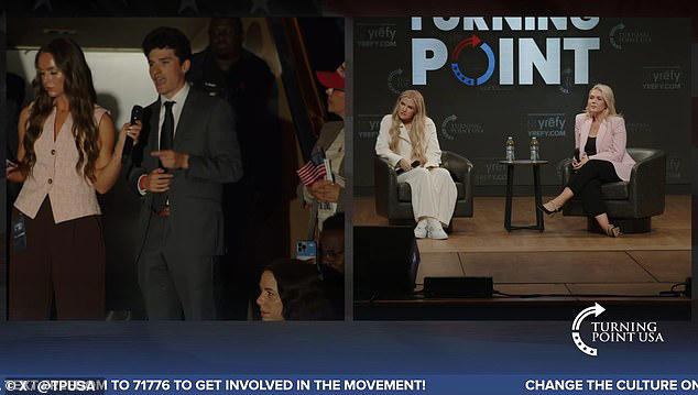 Dramatic moment question is shouted down at Erika Kirk's TPUSA event ...