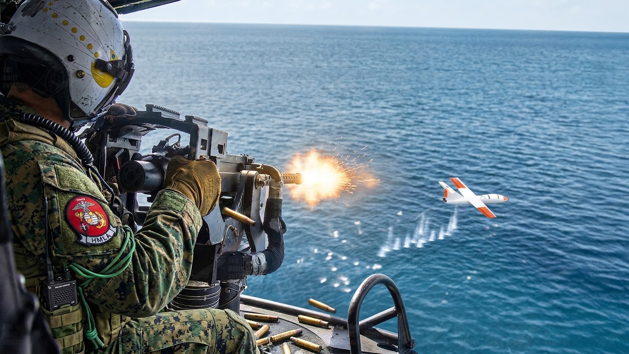 How US helicopter gunners shoot down deadly drones with heavy fire