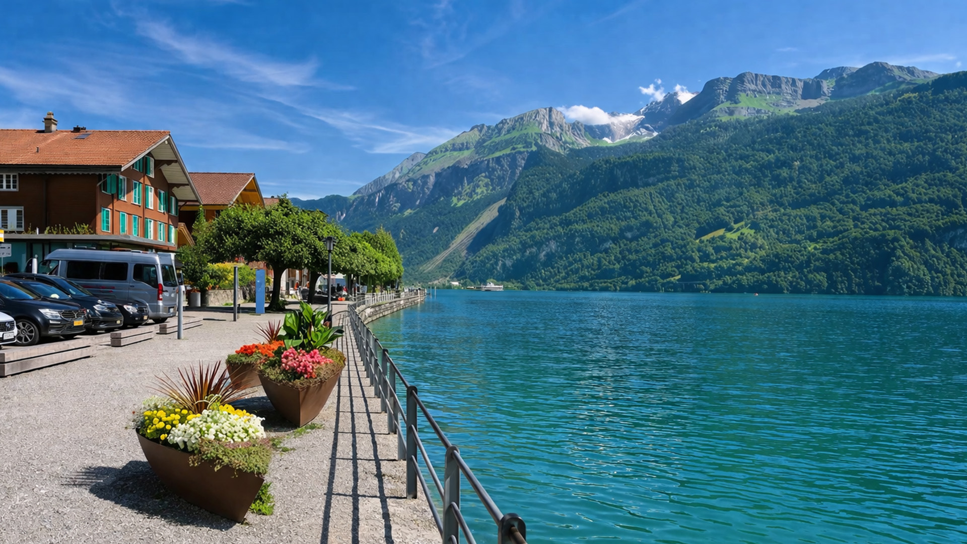 Brienz Switzerland Lake Brienz Walking Tour 4k