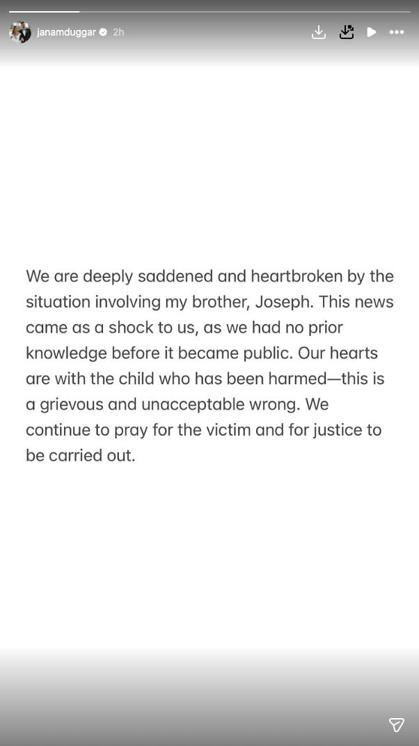 Jana Duggar breaks silence on brother Joseph’s child molestation arrest ...