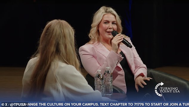Dramatic moment question is shouted down at Erika Kirk's TPUSA event ...