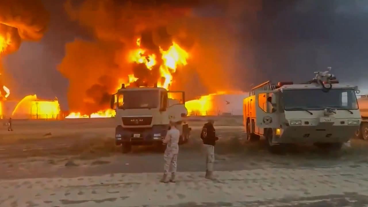Kuwait's oil refinery units on fire after Iranian drone attack